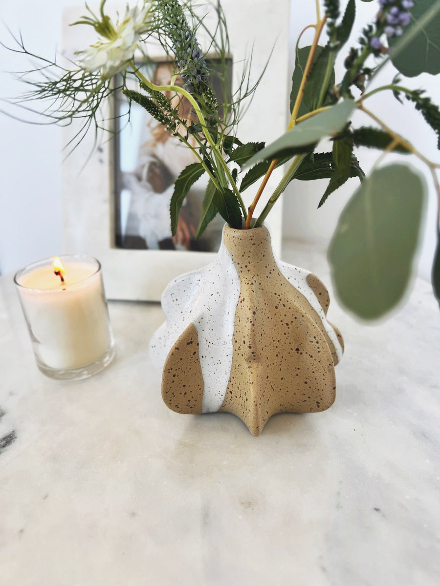 Stoneware Formed Vase – Spring Sweet